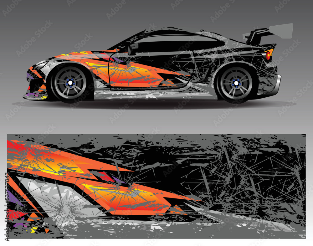 Sport Car decal wrap design vector. Graphic abstract stripe racing ...