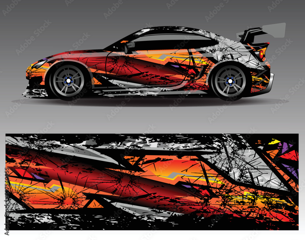 Sport Car decal wrap design vector. Graphic abstract stripe racing ...