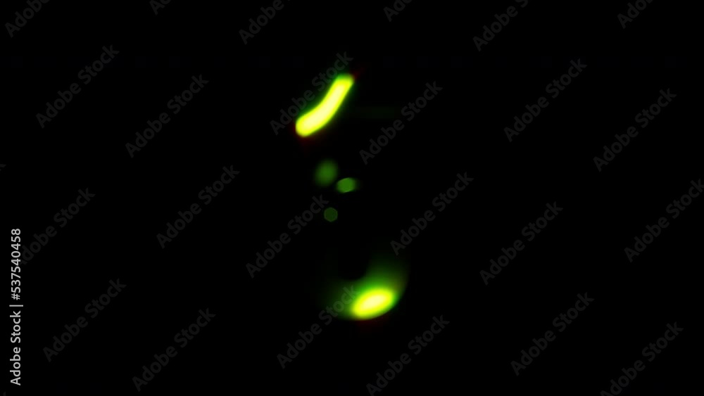 Animation glow green digital number countdown from Ten second to zero ...