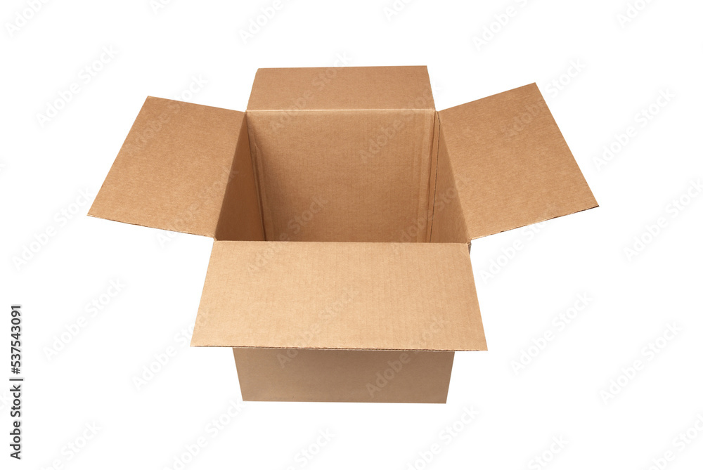 Open carton box in PNG isolated on transparent background Stock Photo ...