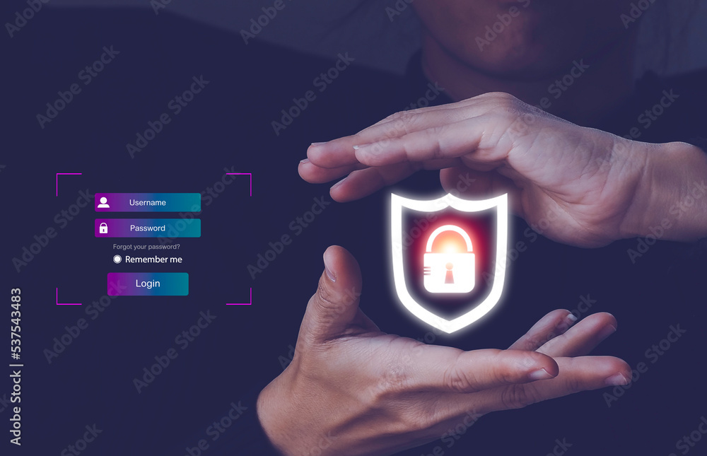 cybersecurity concept, user privacy security and encryption, secure ...