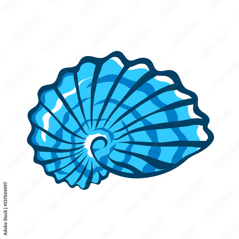 Sea shell. Marine underwater twisted shell. Undersea mollusc ...