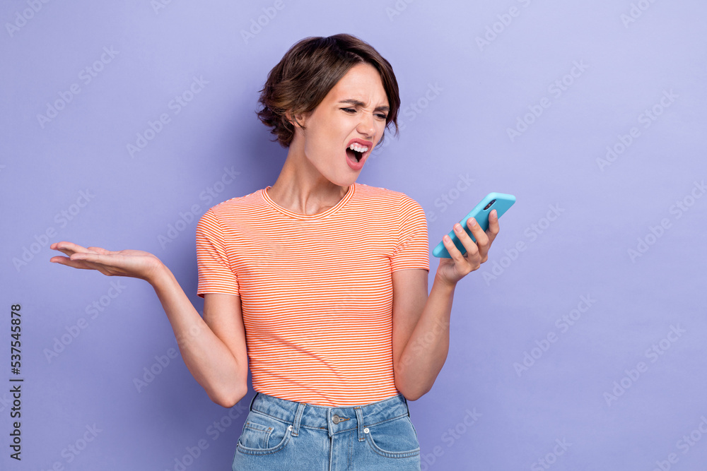 Photo of crazy stressed depressed lady stylish outfit dissatisfied new ...