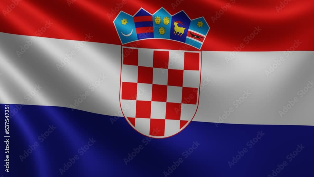 Croatian flag waving in the wind close up, Croatian national flag ...