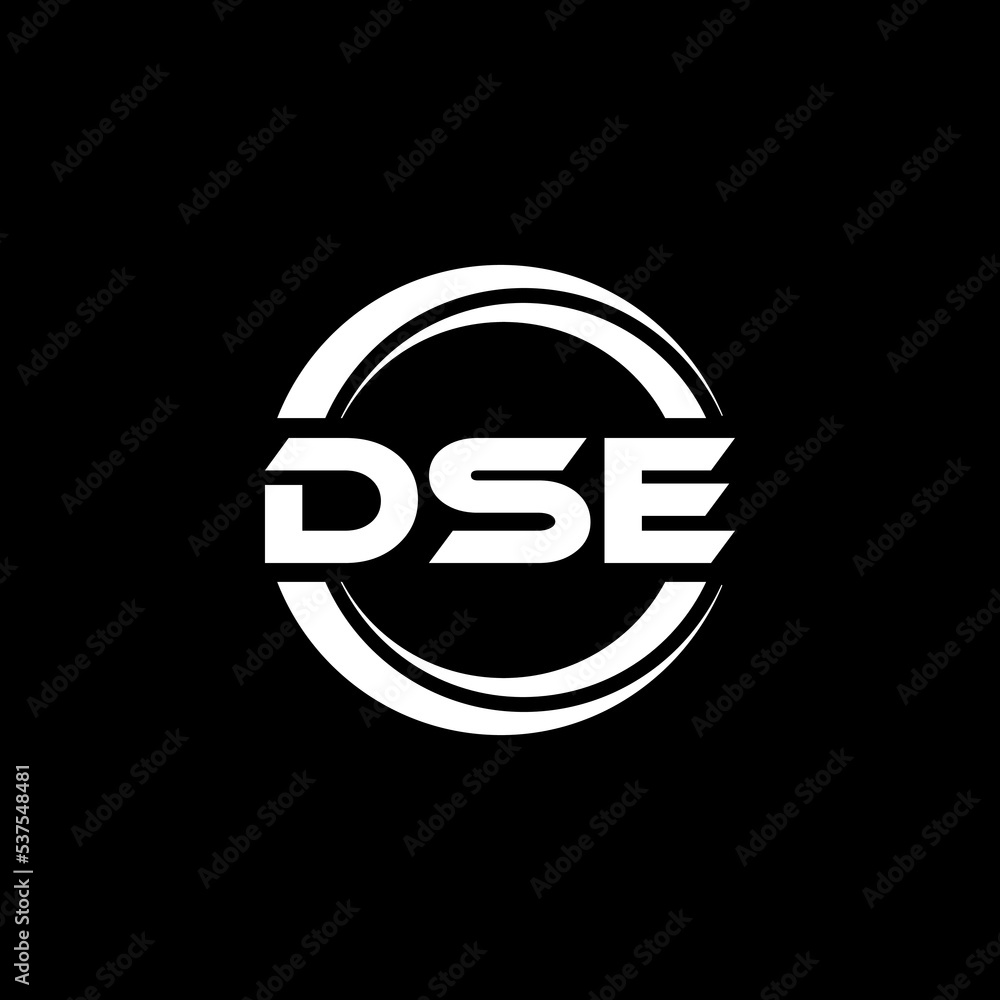 DSE letter logo design with black background in illustrator, vector ...