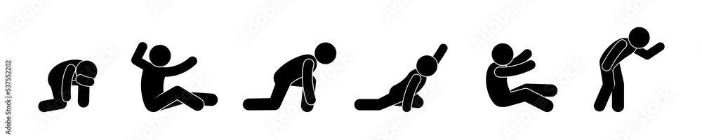 sad people illustration, icon man sitting, stick figure human ...