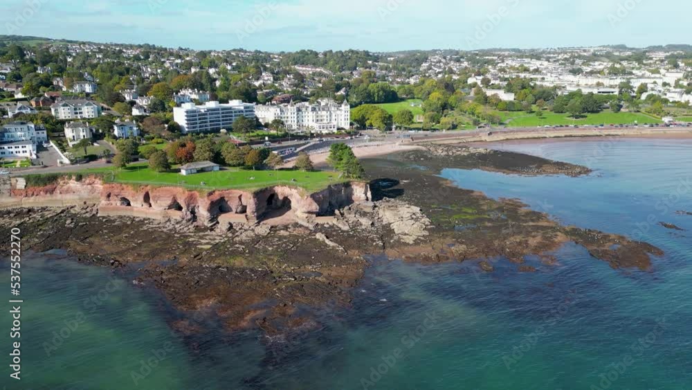 Orbiting Corbyn head on the Devon coast in Torquay Stock Video | Adobe ...