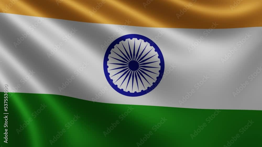 Indian flag flying in the wind close up, Indian national flag flying in ...