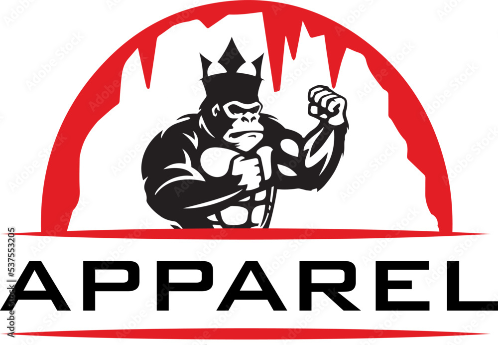 ape logo with crown template. monkey Stock Vector | Adobe Stock