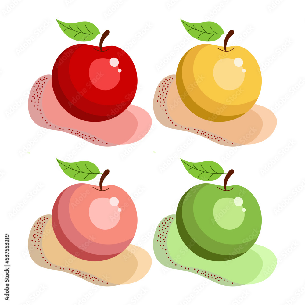 Apple set vector doodle in hand drawn style on white background. Sketch ...