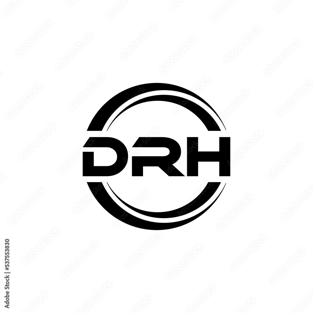 DRH letter logo design with white background in illustrator, vector ...