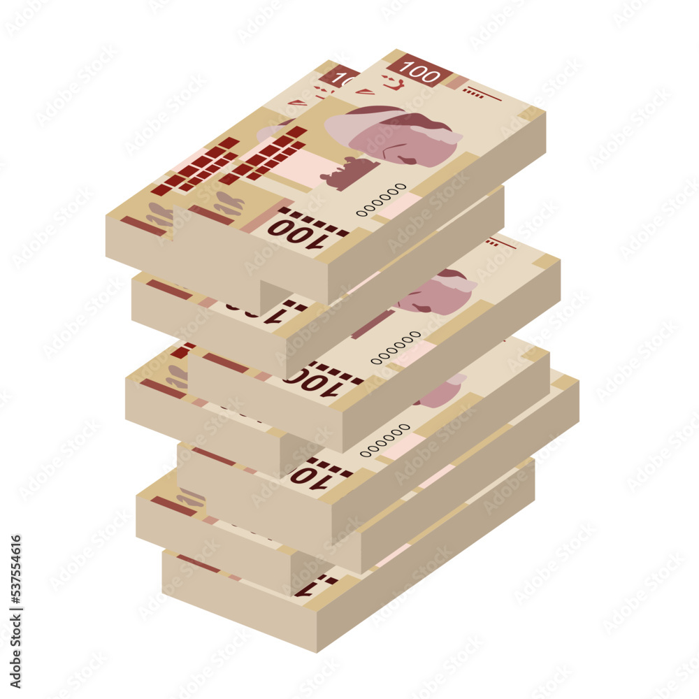 Mexican peso Vector Illustration. Mexico money set bundle banknotes ...