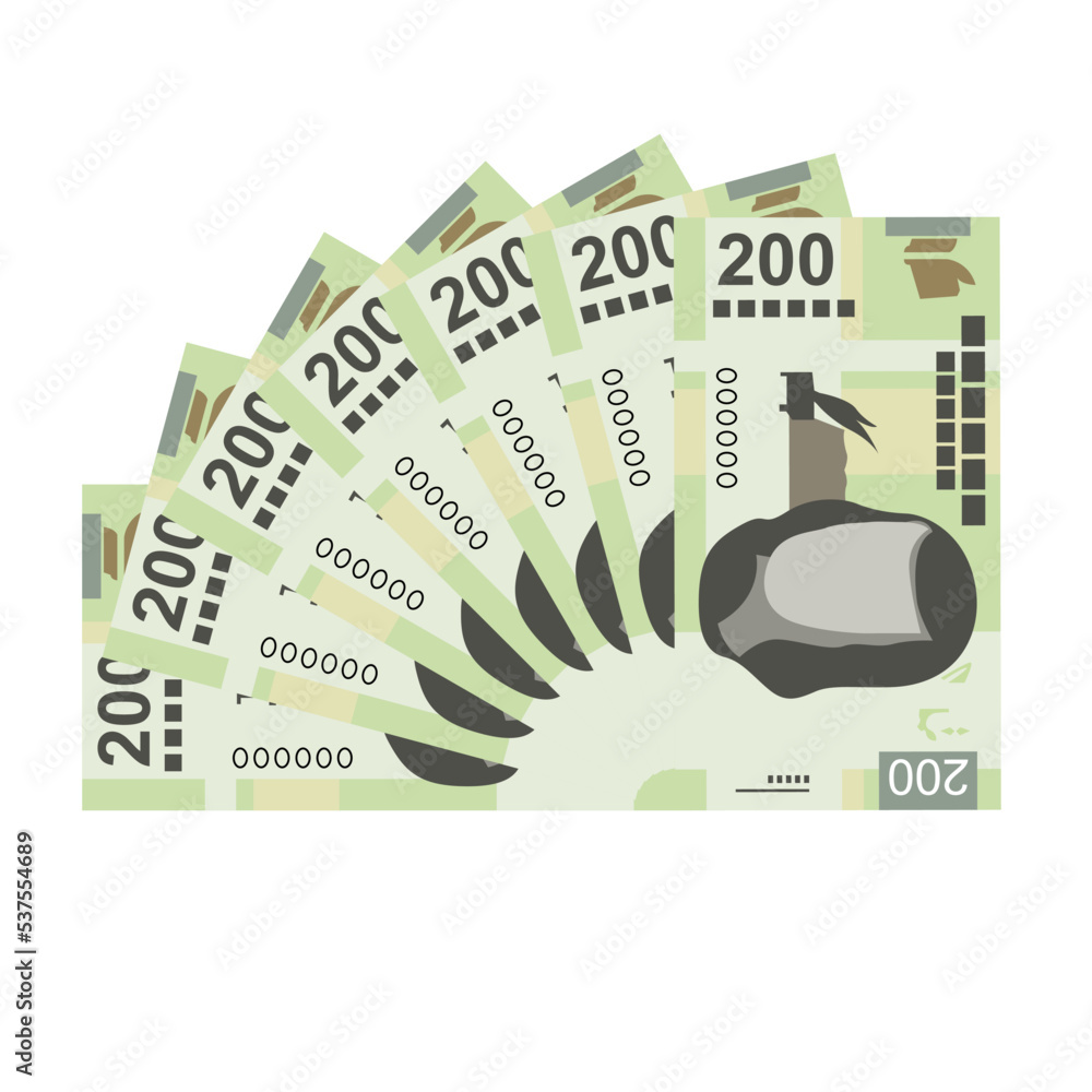 Mexican peso Vector Illustration. Mexico money set bundle banknotes ...