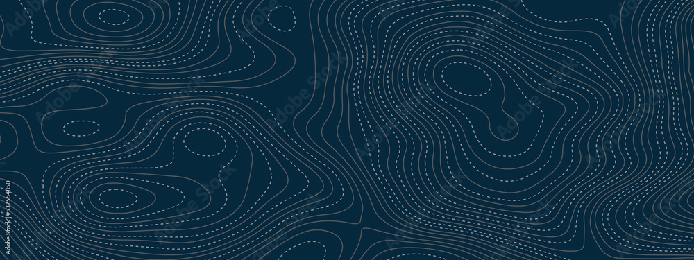 Blue and white wavy abstract topographic map contour, lines Pattern ...