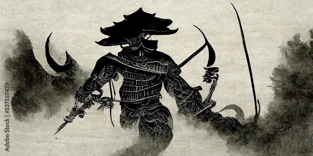 Japanese Art Samurai Fighting
