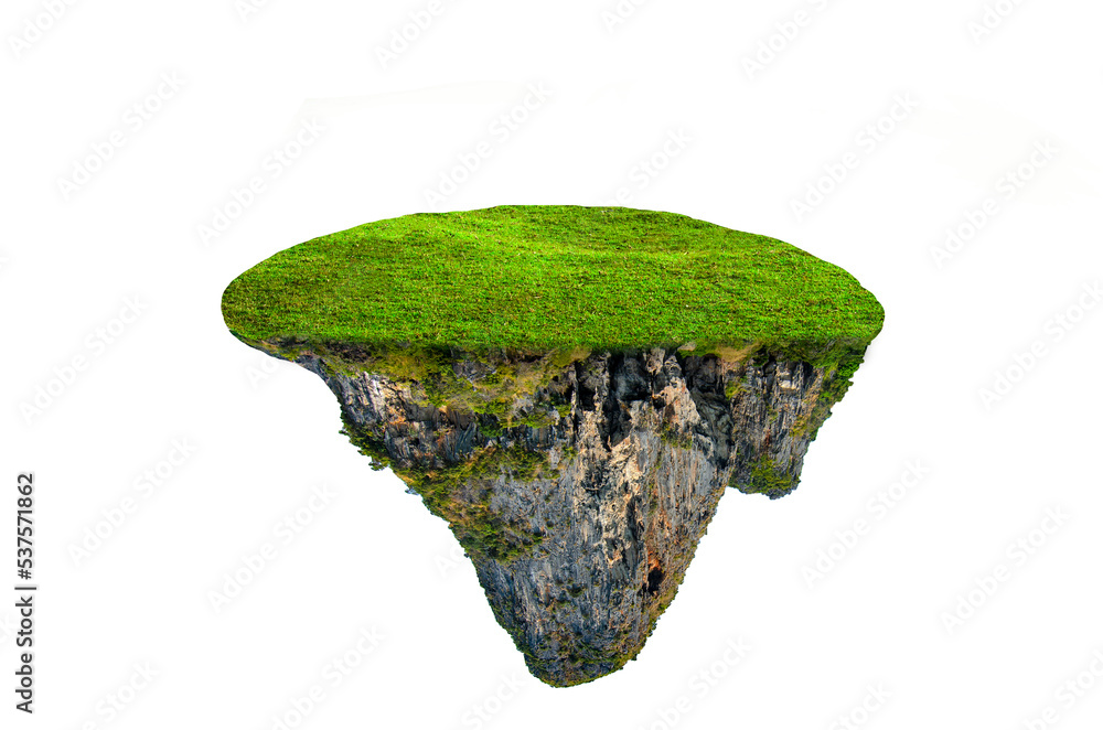 fantasy floating island with natural grass Isolate on transparent ... fantasy floating island with natural grass Isolate on transparent ...