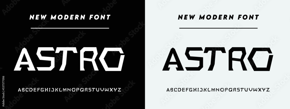 ASTRO Sports minimal tech font letter set. Luxury vector typeface for ...