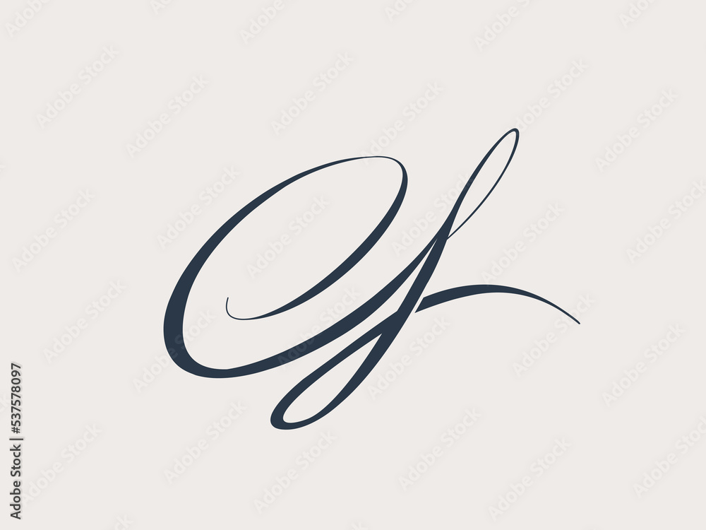 CF monogram logo.Calligraphic signature icon.Letter c, letter v ...