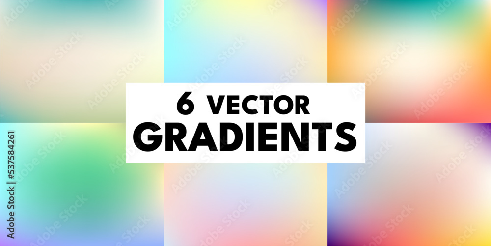 A set of bright vector gradients in trending color combinations. For ...