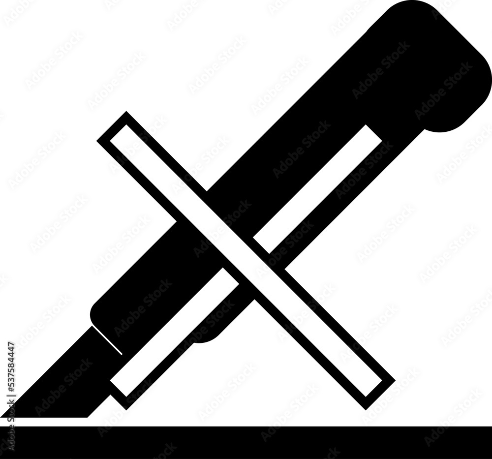 Do not use cutter icon, Packaging Symbol, transparent backgrounds Stock ...