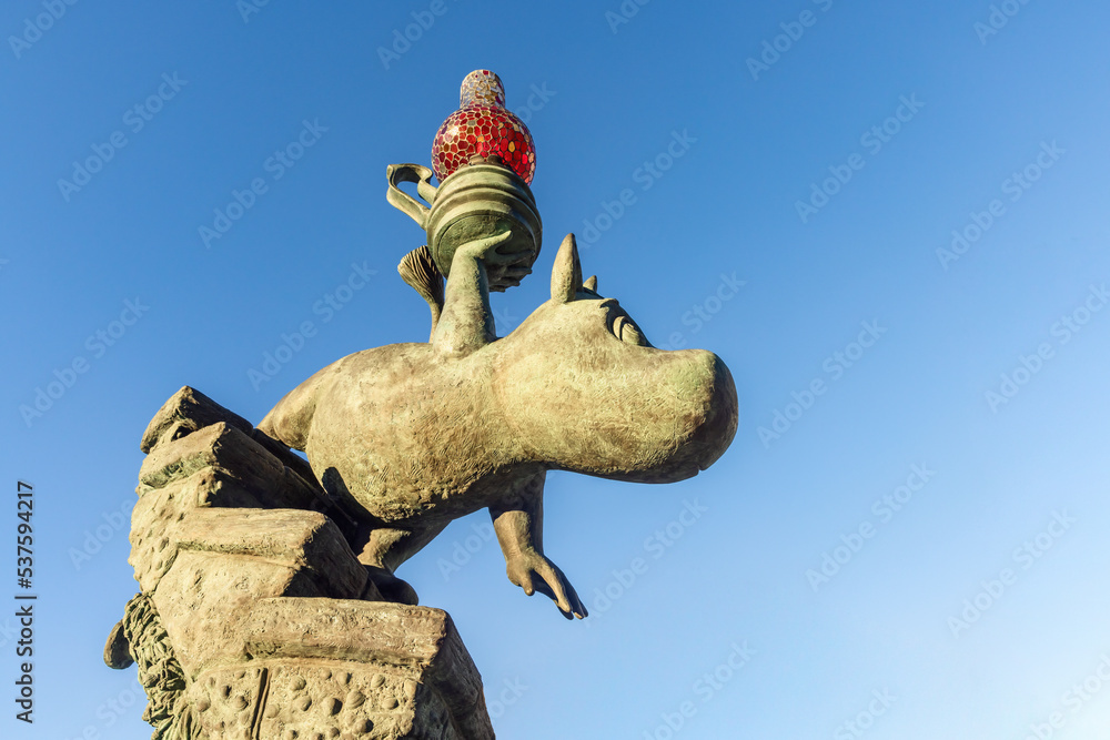 Moomin holding a lamp (mummy troll) sculpture from classic children's ...