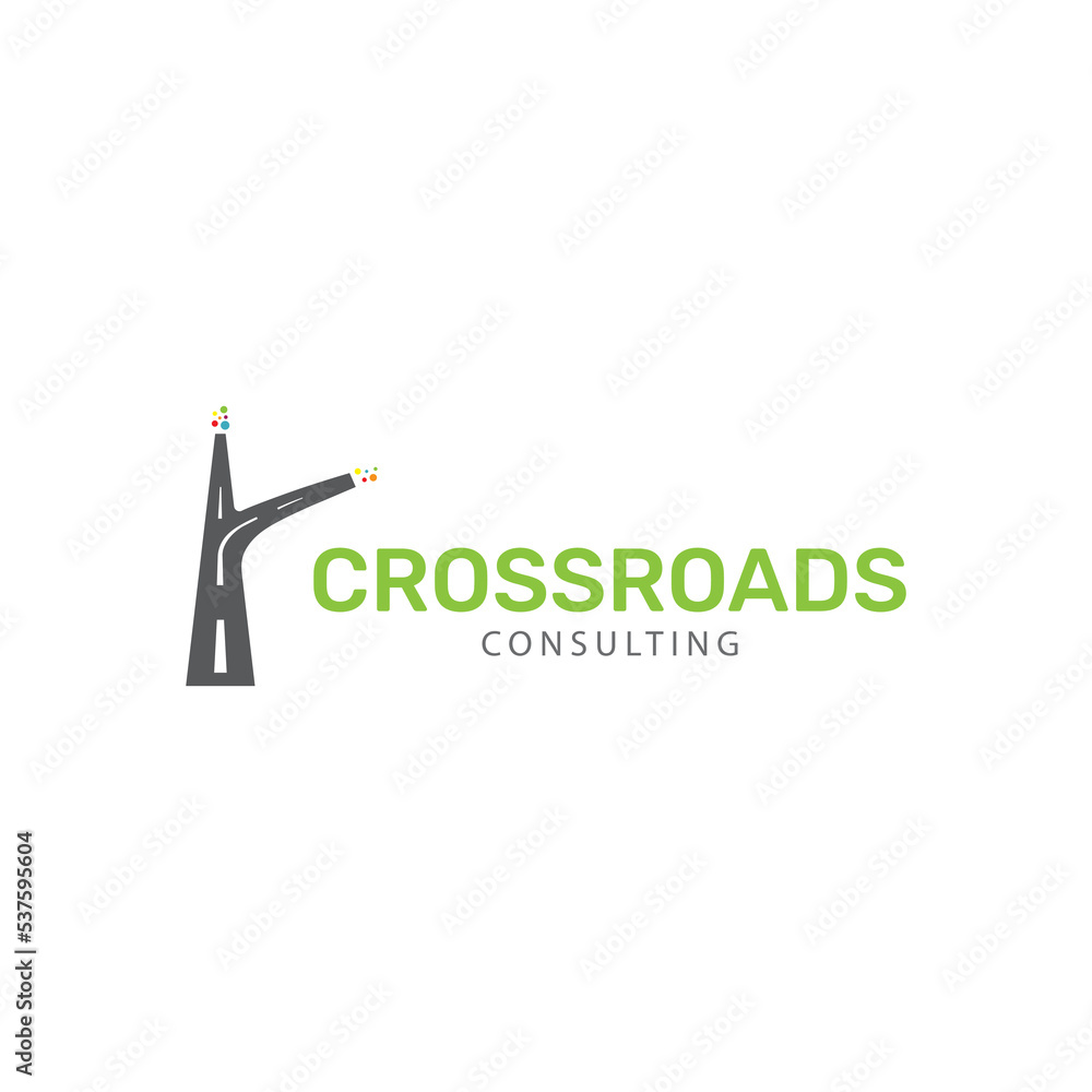 Crossroad logo design vektor Stock Vector | Adobe Stock