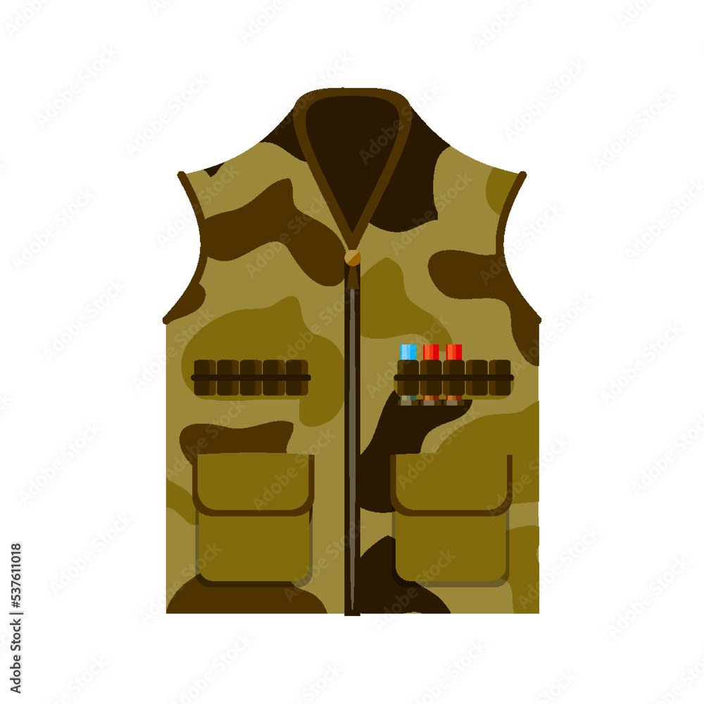 Military body armor hunter vest camo green flat. Uniform cape protects ...