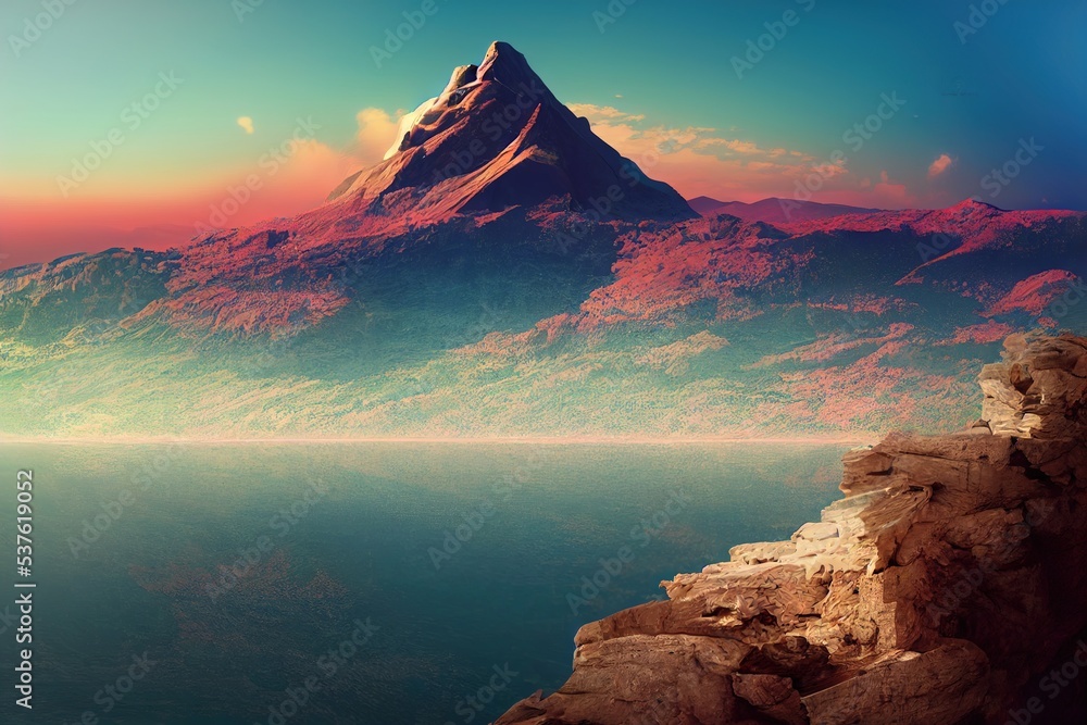 platform and Natural podium background on moutain cliff for product ...