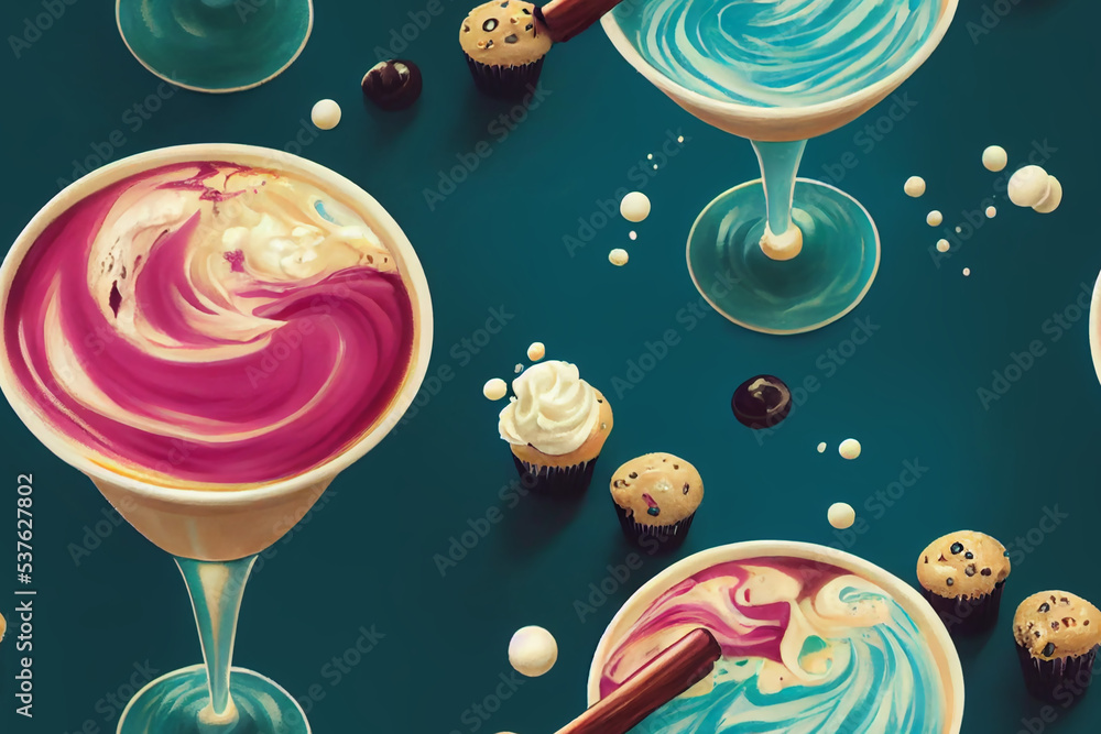 Milkshake Seamless Texture Stock Illustration | Adobe Stock