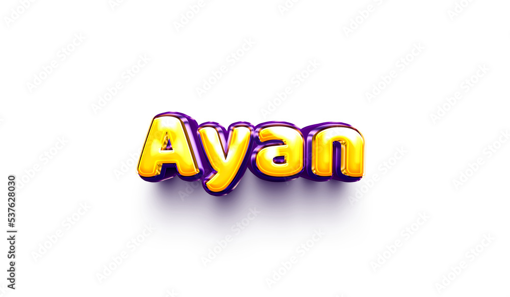 names of boys English helium balloon shiny celebration sticker 3d ...