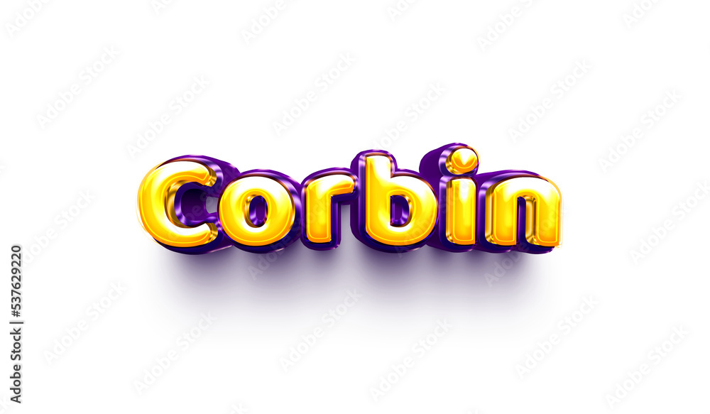 names of boys English helium balloon shiny celebration sticker 3d ...