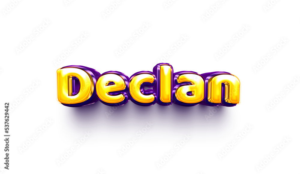 names of boys English helium balloon shiny celebration sticker 3d ...