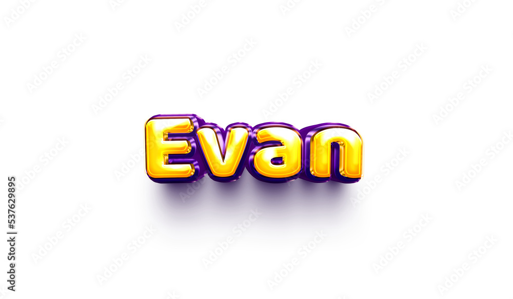 names of boys English helium balloon shiny celebration sticker 3d ...