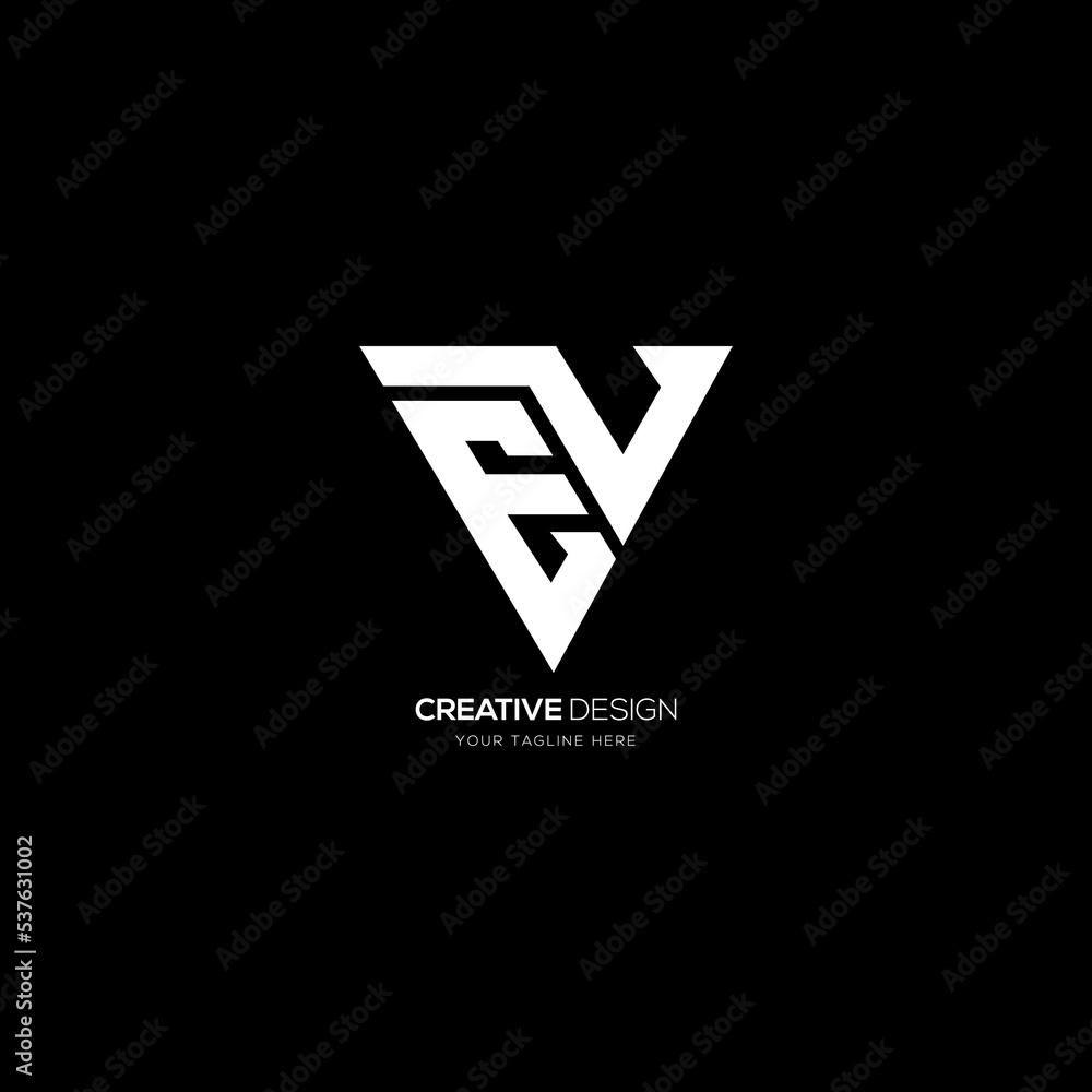 Triangle letter E V modern logo Stock Vector | Adobe Stock