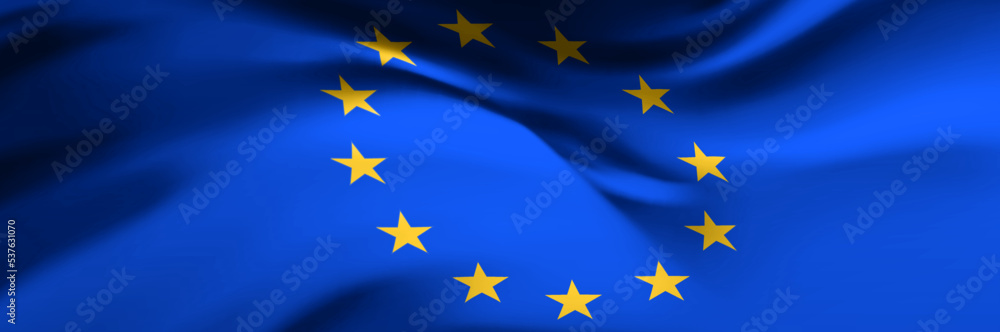 National flag of European Community. EU official symbol. Banner ...