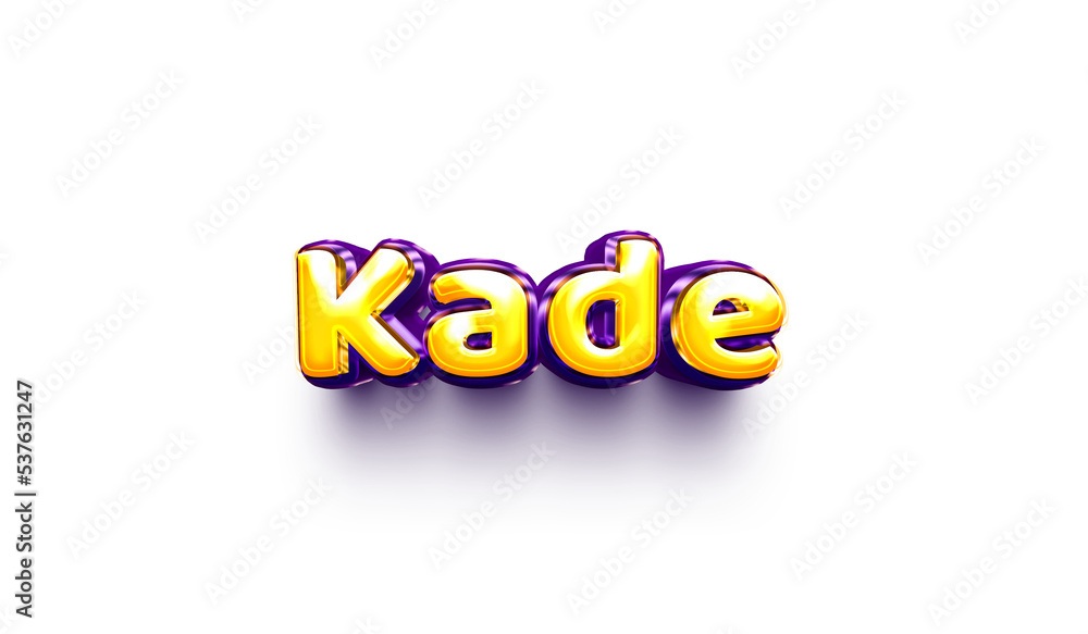 names of boys English helium balloon shiny celebration sticker 3d inflated Kade Stock ...