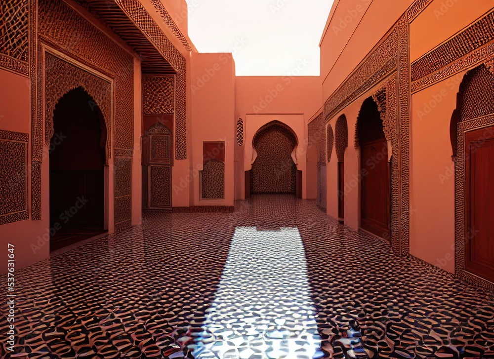Marrakech, Morocco. Travel Destination 3D Illustration Digital Render ...