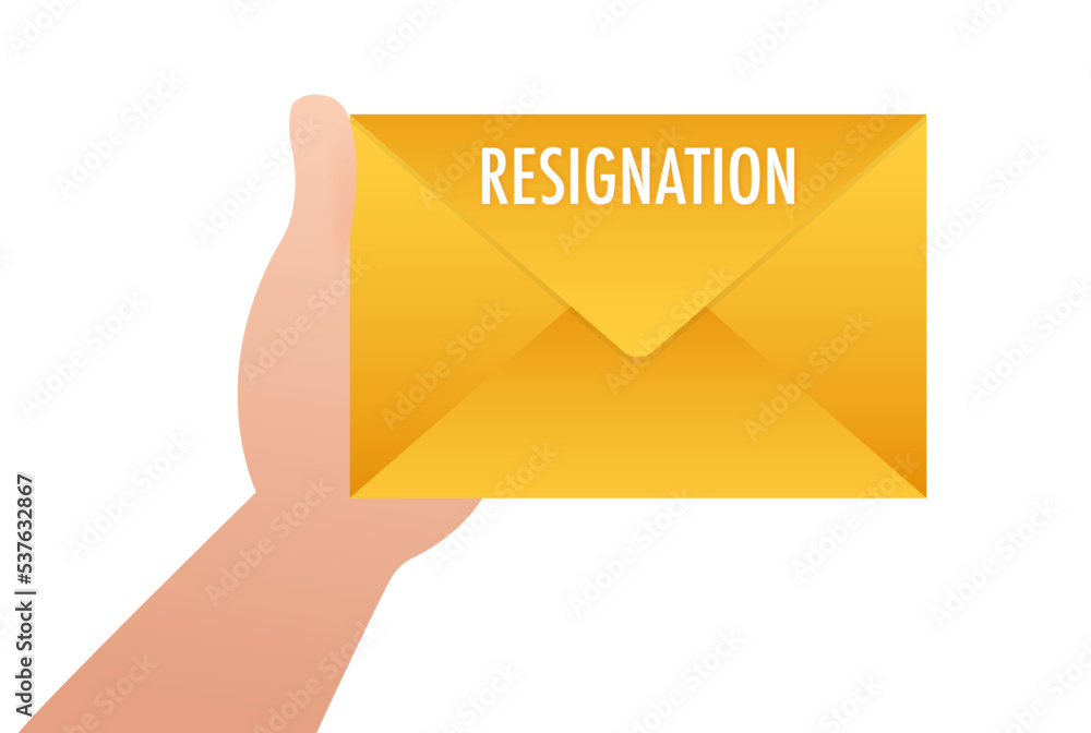 letter of resignation paper document, file. Vector stock illustration ...