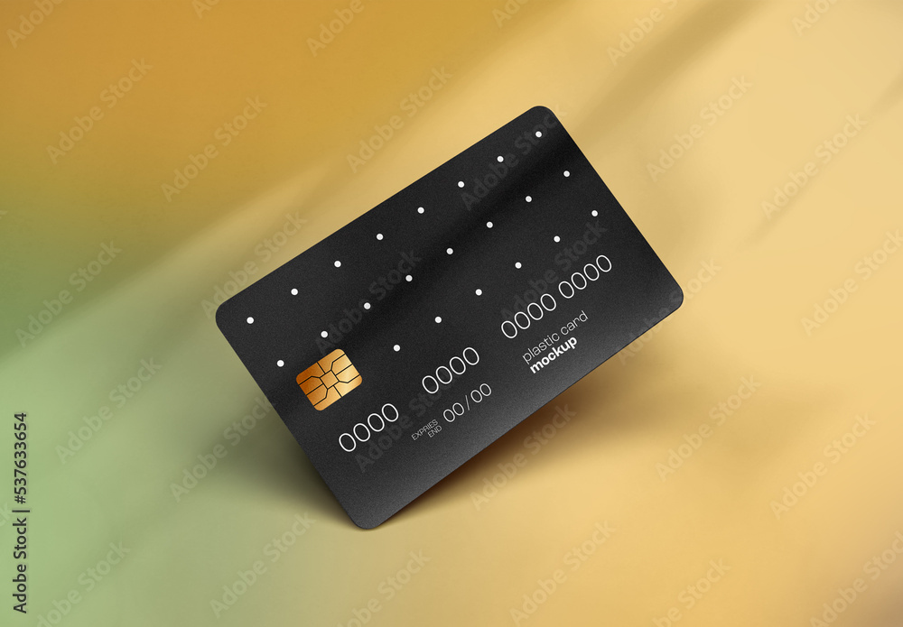 Minimal Bank Card Mockup – Single Dark Deposit Card on Elegant Gradient ...
