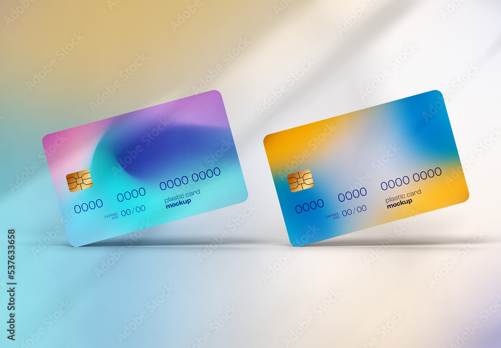 Plastic Card Mockup or Debit Card Stock Template | Adobe Stock