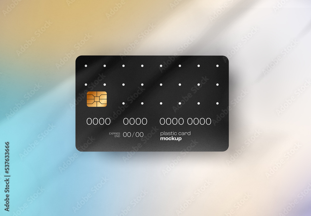 Deposit Card Mockup – Realistic Horizontal Bank Card Design on Light ...