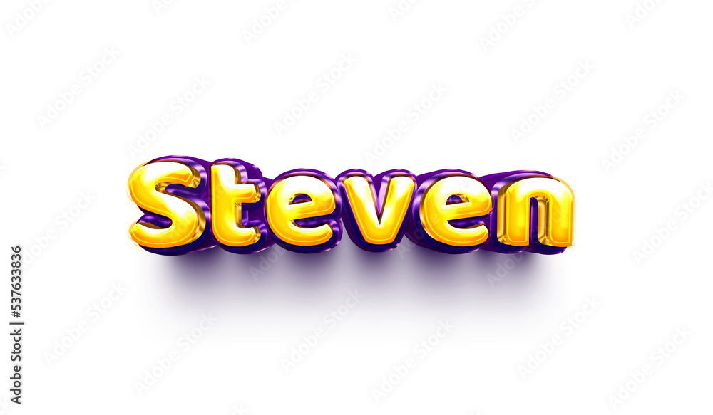 names of boys English helium balloon shiny celebration sticker 3d ...