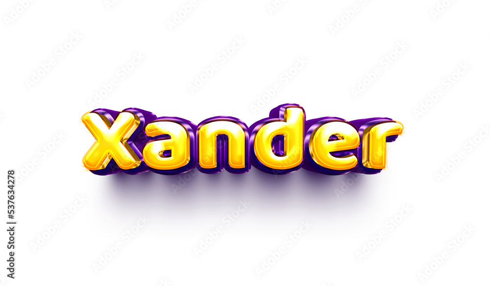 names of boys English helium balloon shiny celebration sticker 3d ...