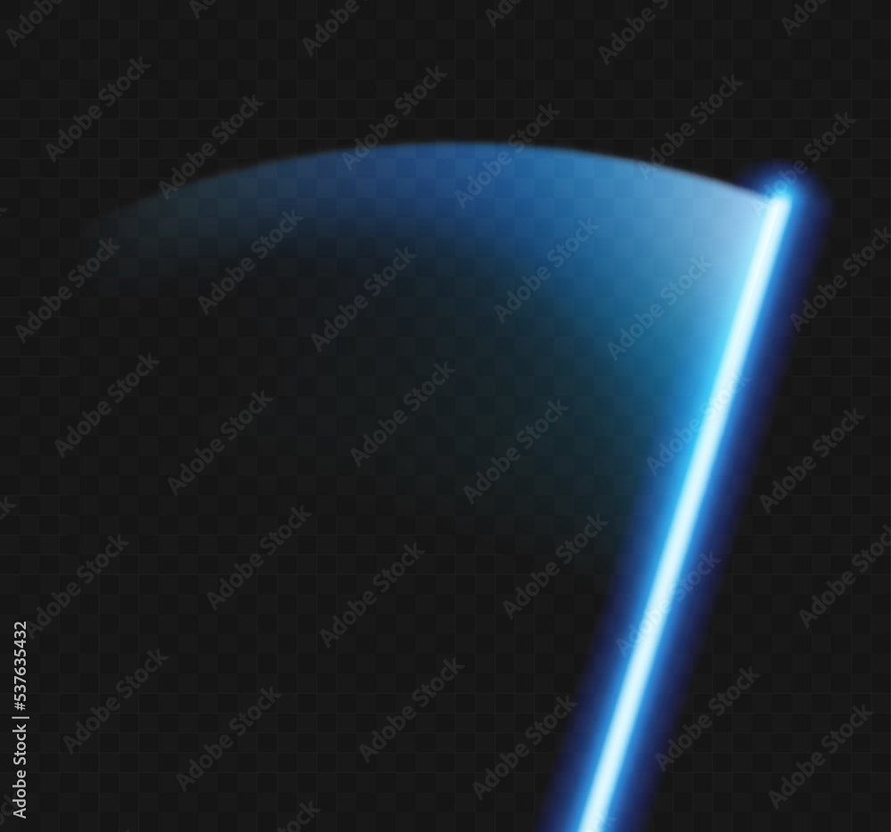 Light Sword Motion Effect Glow Saber Blue Neon Trail Isolated Vector