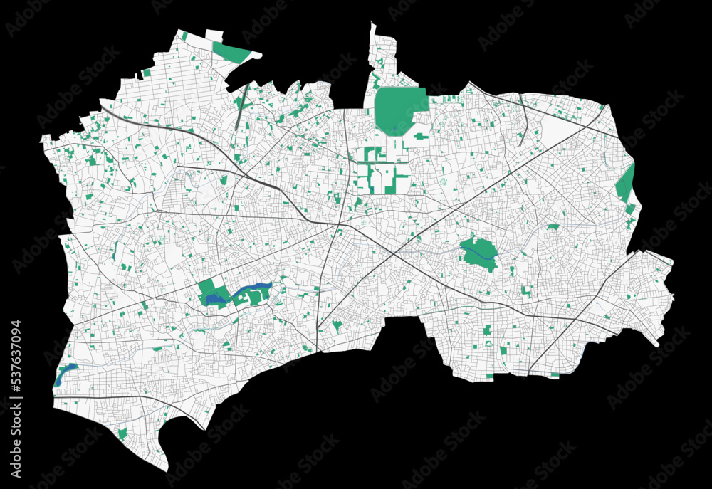 Nerima map. Detailed map of Nerima city administrative area. Cityscape ...