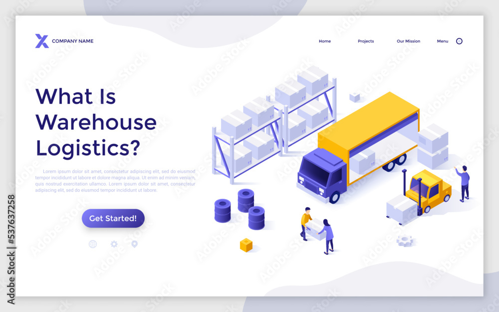 Modern Isometric Vector Landing Page Template Stock Vector | Adobe Stock Modern Isometric Vector Landing Page Template Stock Vector | Adobe Stock