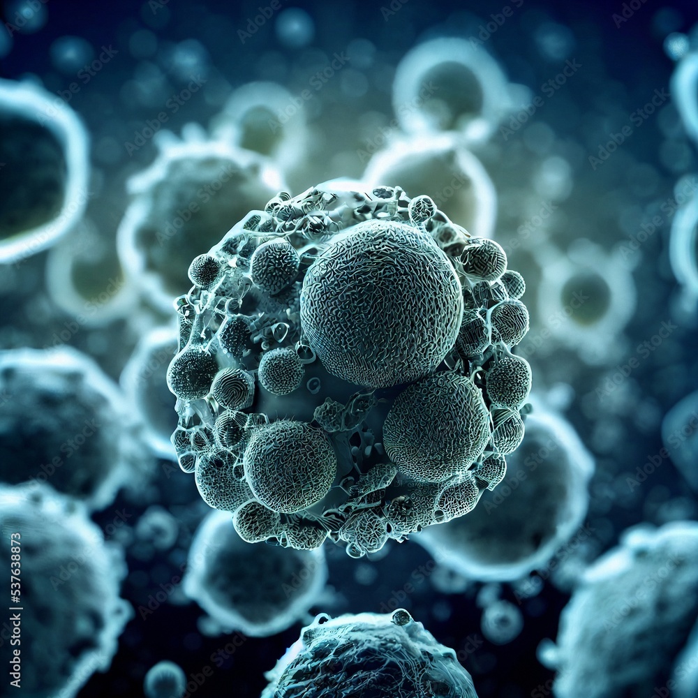 wallpaper with virus cells. Microscopic rendering. Tile background ...