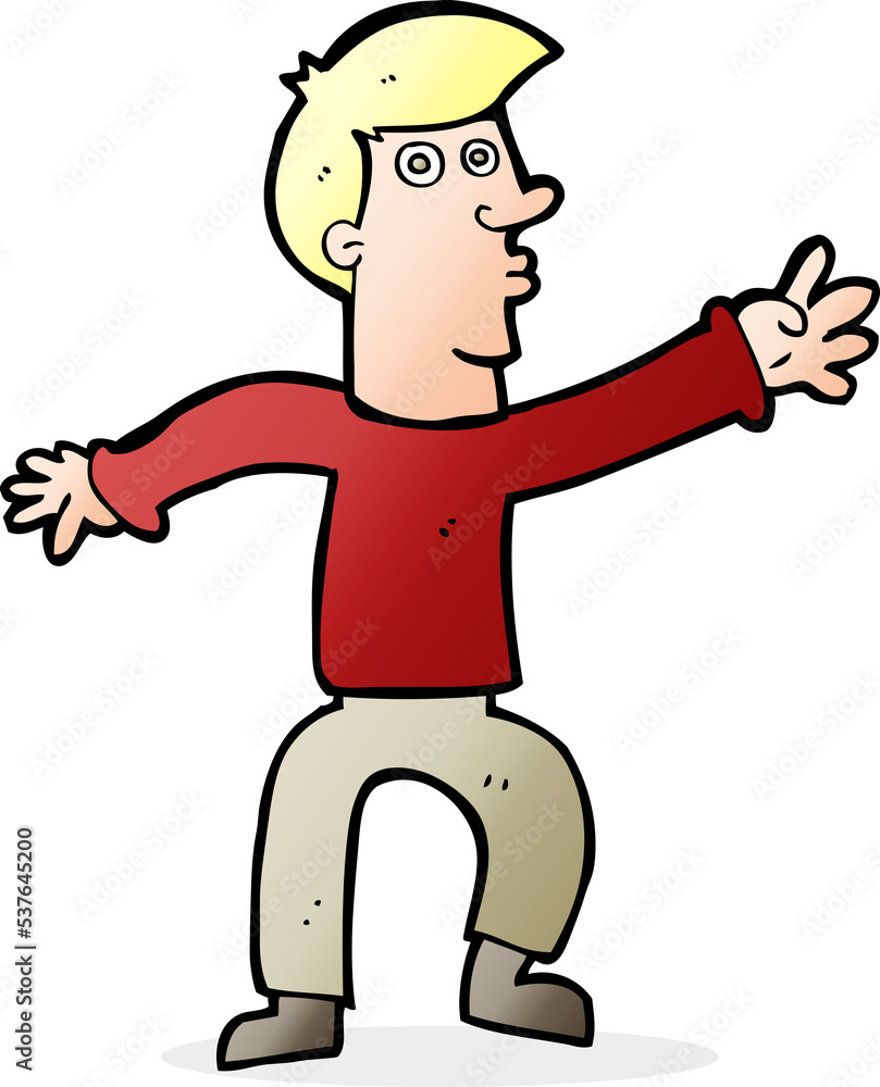 cartoon reaching man Stock Illustration | Adobe Stock