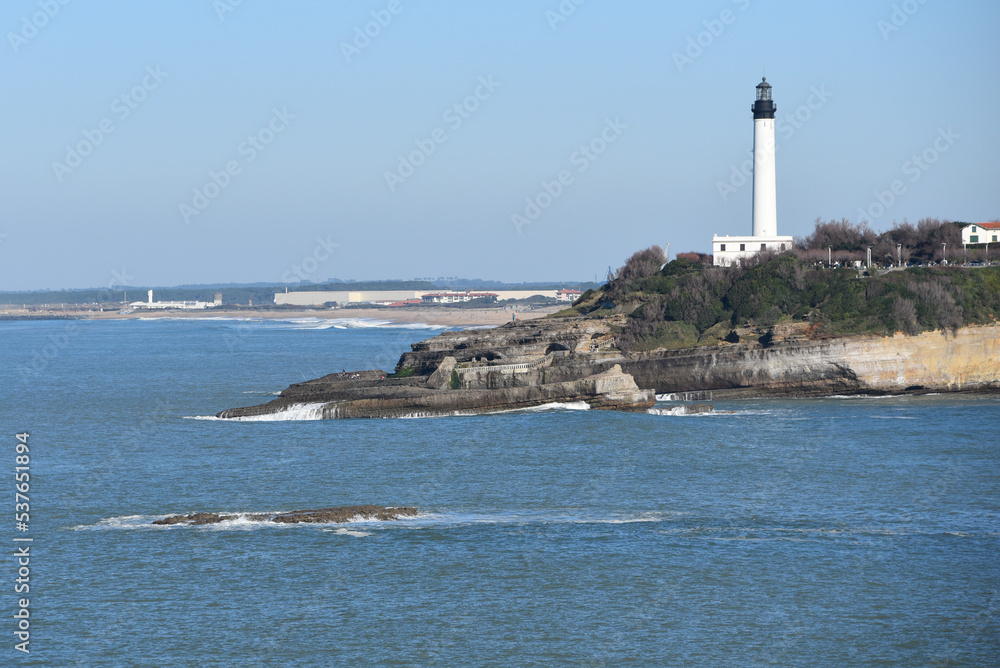 Biarritz, France - 15 Jan, 2023: Winter views of the Phare de Biarritz ...