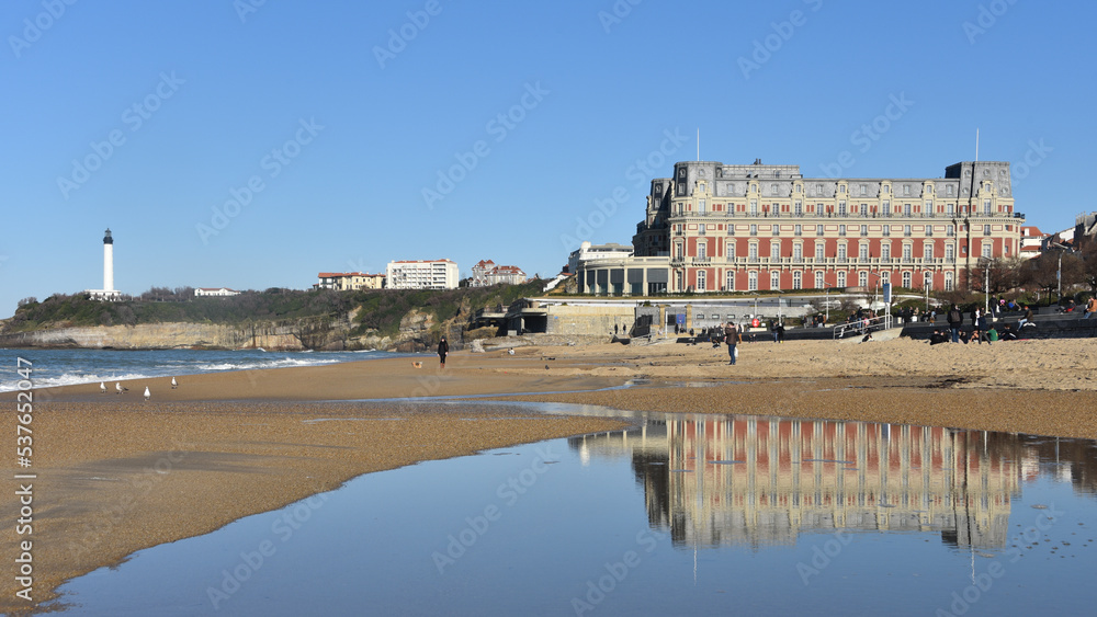 Biarritz, France - 15 Jan, 2023: Winter views of the Phare de Biarritz ...